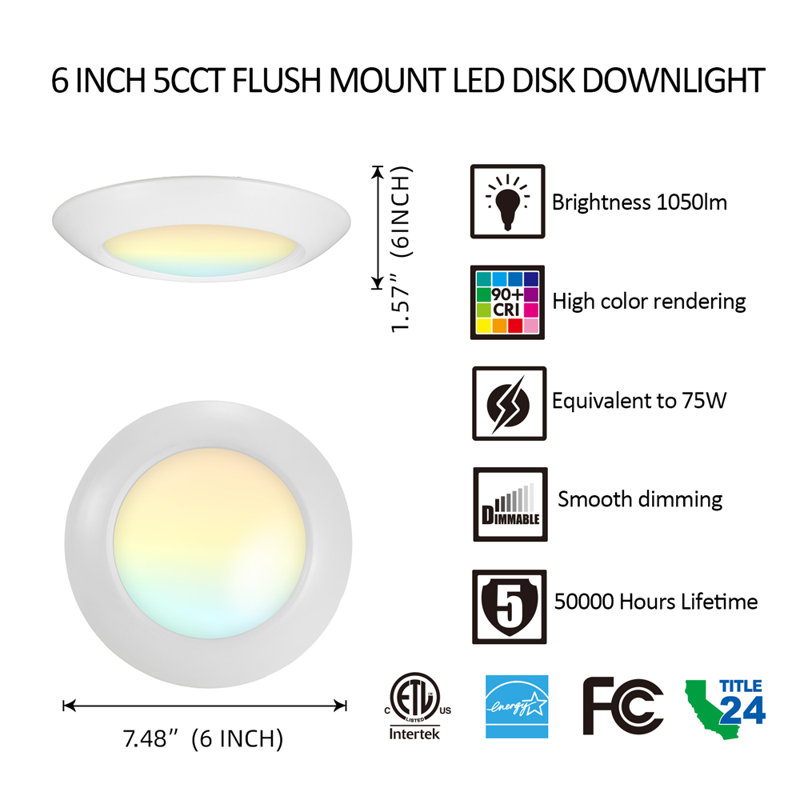RUN BISON 7.48" Selectable CCT New Construction IC LED Recessed Lighting Kit | Wayfair